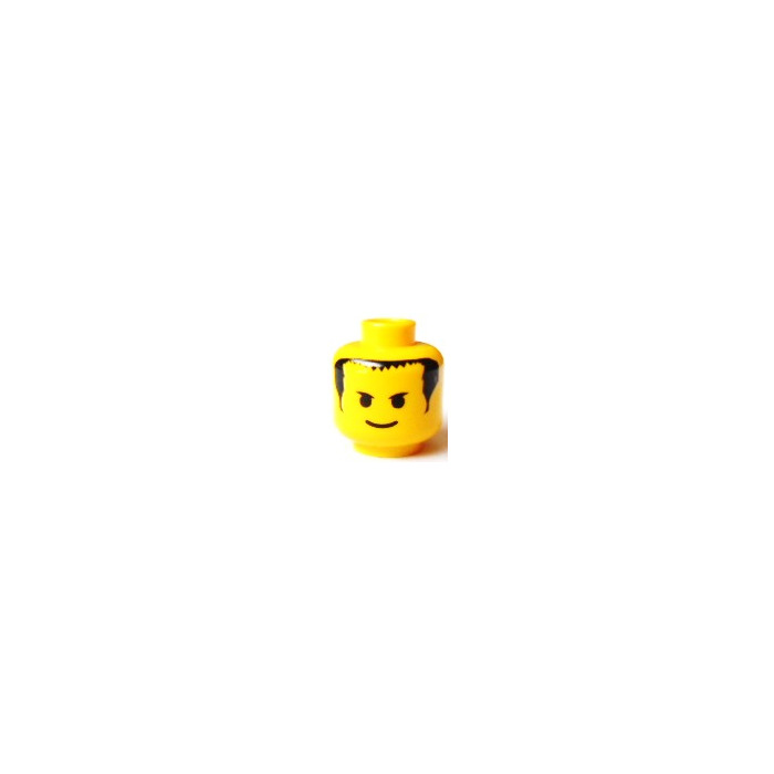 LEGO Yellow Head with Smile, Black Eyebrows and Hair (3626) | Brick Owl