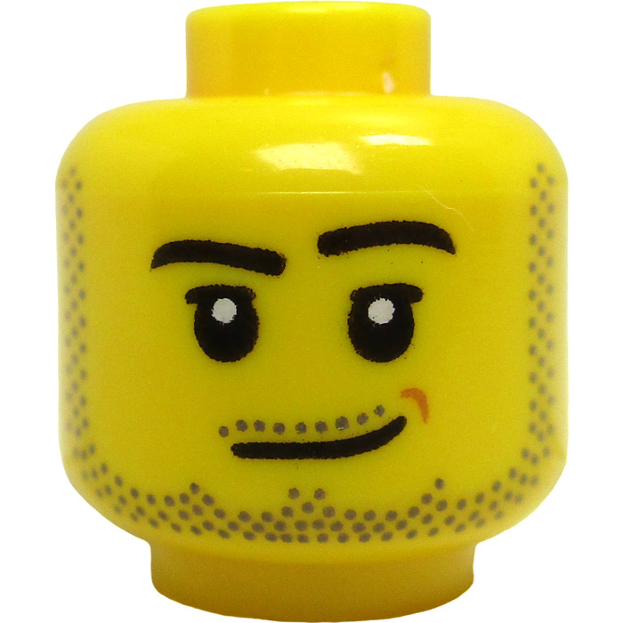 LEGO Head with Smirk and Beard Stubble (3626 / 37487) | Brick Owl