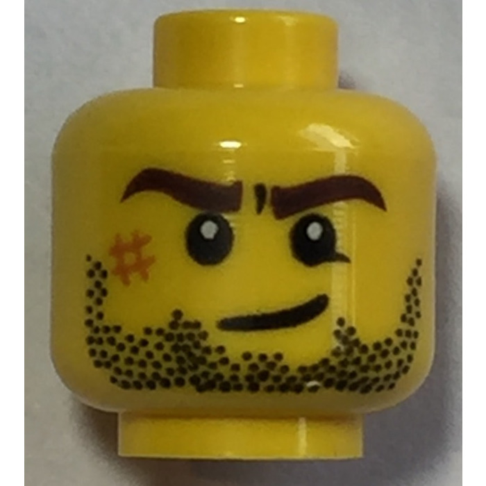 LEGO Yellow Head with Stubble, Scar and Crooked Smile (10260 / 14759 ...