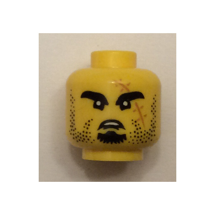 LEGO Yellow Head with Stubble, Small Beard and Scar (3626 / 34089 ...