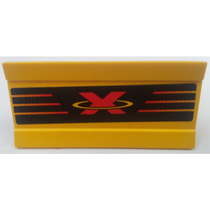 LEGO Yellow Hinge 6 x 3 with Extreme Team Logo Sticker (2440) | Brick ...