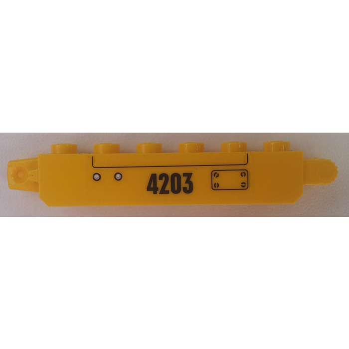 LEGO Yellow Hinge Brick 1 x 6 with Fingers with 4203 Left Sticker ...