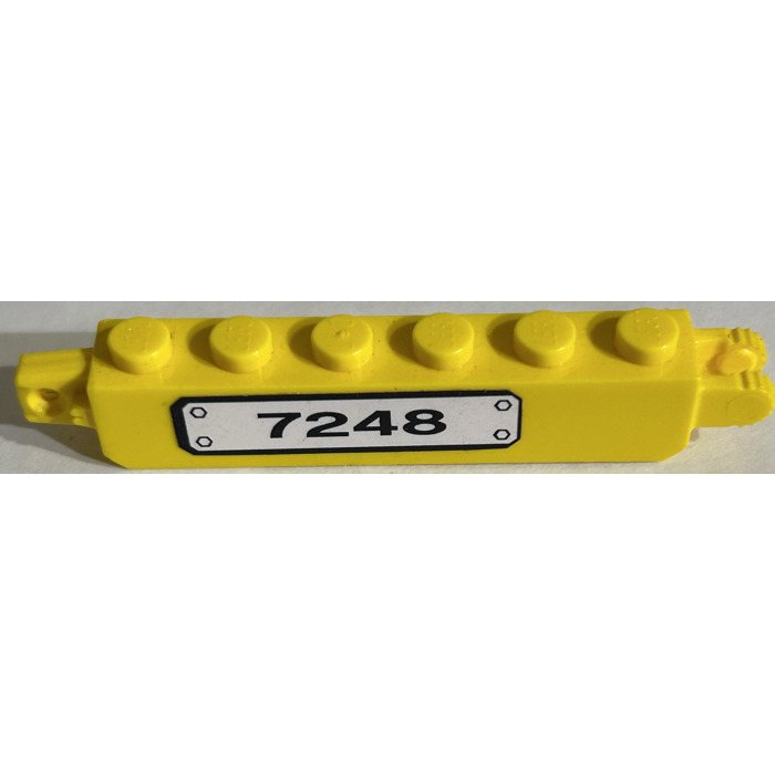 LEGO Yellow Hinge Brick 1 x 6 with Fingers with '7248' on White ...
