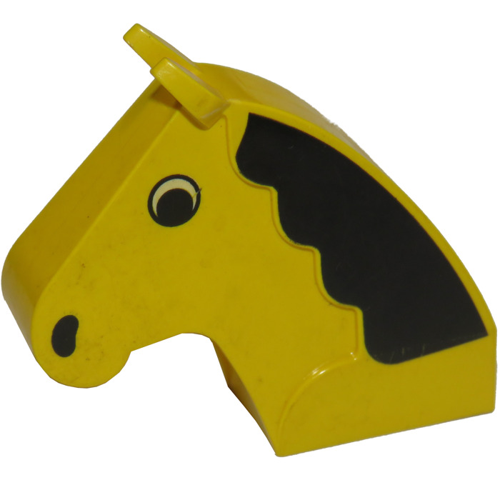 LEGO Yellow Horse Head with Black Mane (6244 / 82247) | Brick Owl ...