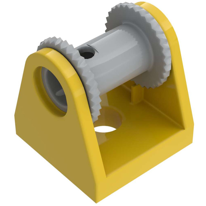 LEGO Yellow Hose Reel 2 x 2 Holder with Medium Stone Grey Drum | Brick ...