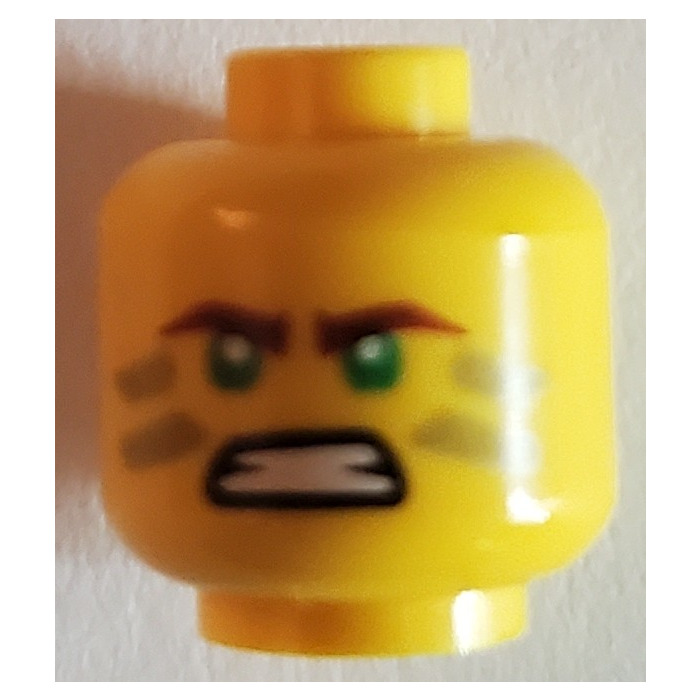 LEGO Yellow Lloyd Head with Dark Tan Stripes (3626) | Brick Owl