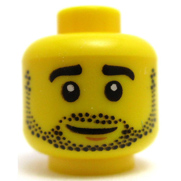 LEGO Yellow Male Head with Stubble and Wide Grin (3626 / 38344) | Brick Owl
