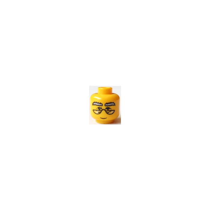 LEGO Yellow Minifig Head with Half-Moon Glasses and Grey Eyebrows (3626 ...