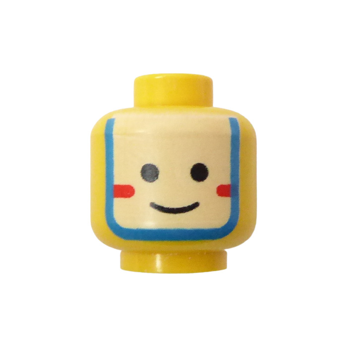 LEGO Yellow Minifig Head with Islander White/Blue Painted Face (3626 ...