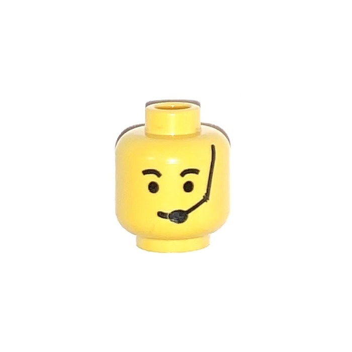 LEGO Yellow Minifig Head with Standard Grin, Eyebrows and Microphone ...