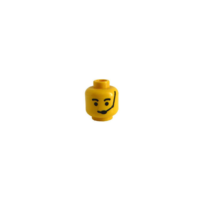 LEGO Yellow Minifig Head with Standard Grin, Eyebrows and Microphone ...