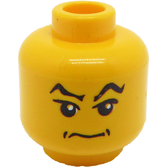 LEGO Yellow Minifigure Head Lucius Malfoy Angry Smirk and Raised ...