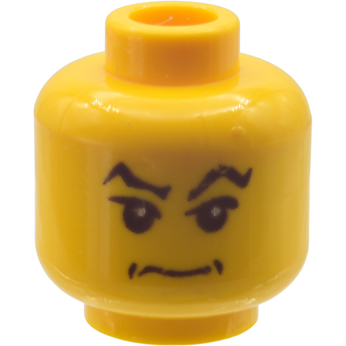 LEGO Yellow Minifigure Head Lucius Malfoy Angry Smirk and Raised ...