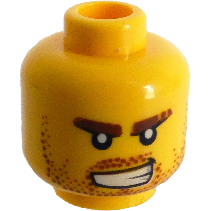 LEGO Yellow Minifigure Head with Agent Charge Angry Face (14931 / 63198 ...