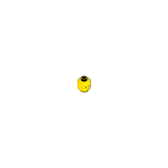 LEGO Yellow Minifigure Head with Brown Eyebrows and Lopsided Smile ...