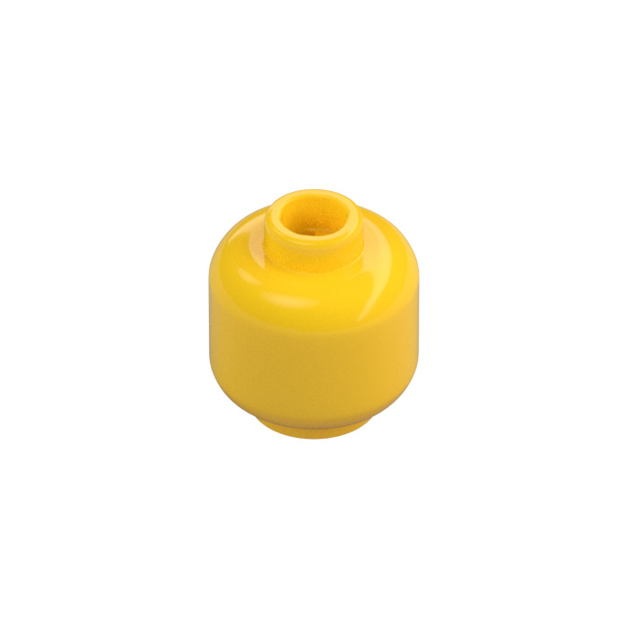 LEGO Yellow Minifigure Head with Brown Eyebrows and Lopsided Smile ...