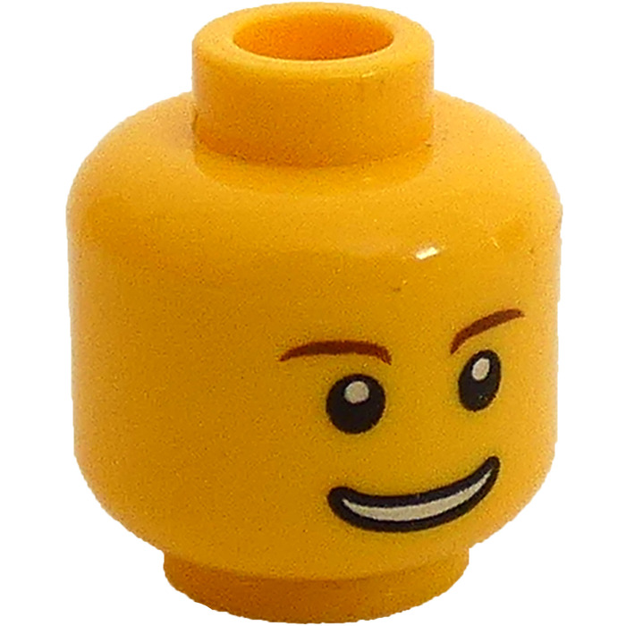 LEGO Yellow Minifigure Head with Brown Eyebrows and Open Smile (3626 / ...