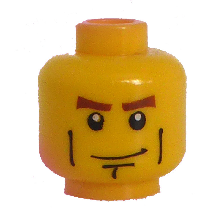 LEGO Yellow Minifigure Head with Chin Dimple & Cheek Lines Decoration ...