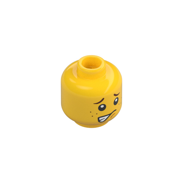 LEGO Yellow Minifigure Head with Freckels, Smiling/Scared (3626 / 22186 ...