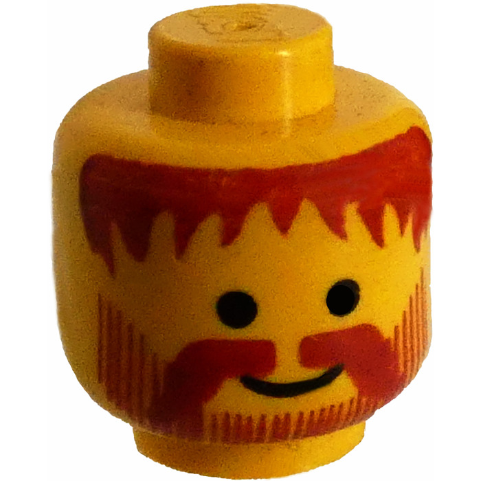 LEGO Yellow Minifigure Head with Messy Hair, Brown Moustache (Solid ...