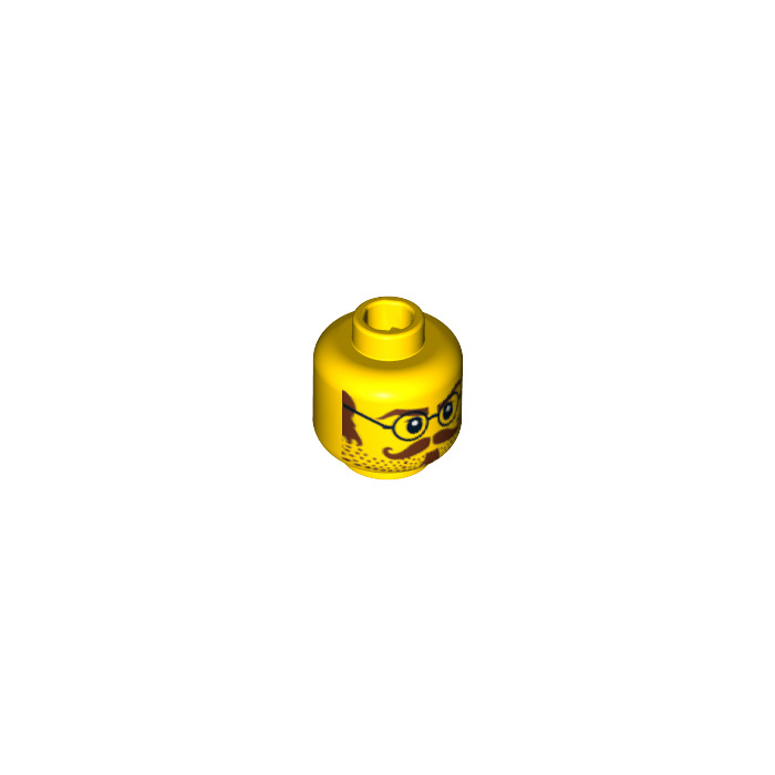 LEGO Minifigure Head with Round Glasses and Moustache (94096 / 96823 ...