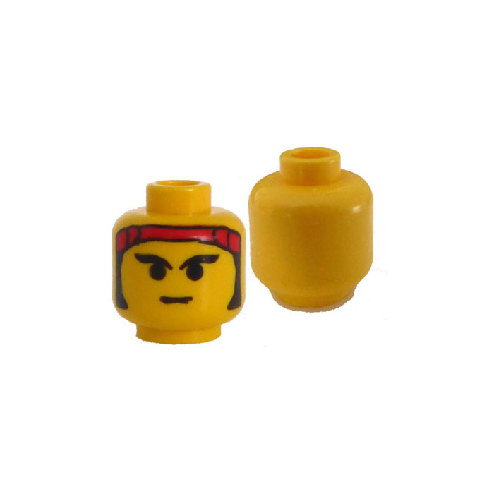 LEGO Yellow Minifigure Head with Sideburns and Red Bandana (3626 ...