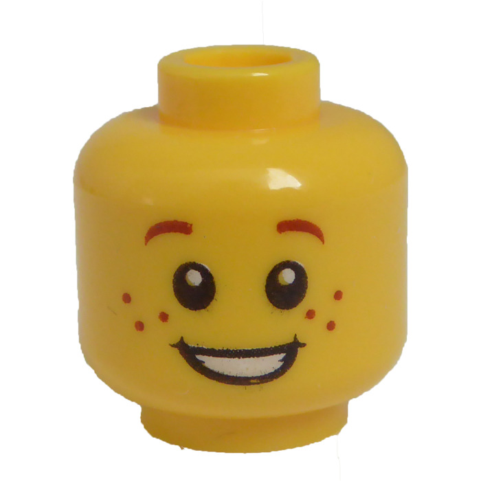 LEGO Yellow Minifigure Head with Surprised Smile and Freckles (12327 / ...
