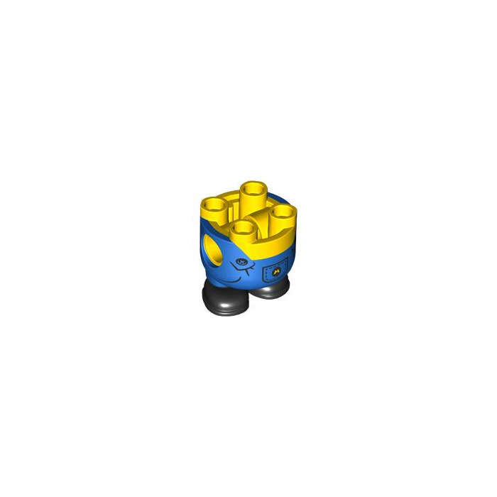 LEGO Yellow Minion Body with Feet with Blue Overalls with Yellow Logo ...