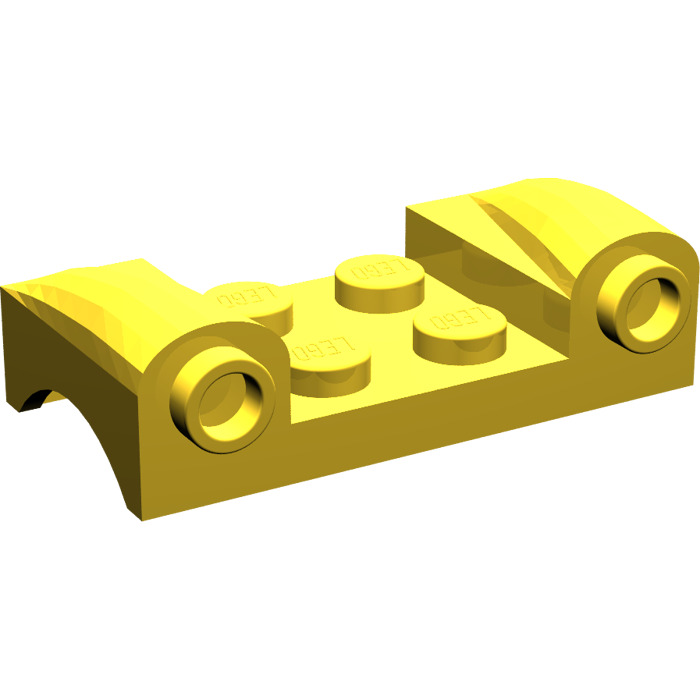 LEGO Yellow Mudguard Plate 2 x 4 with Headlights and Curved Fenders ...
