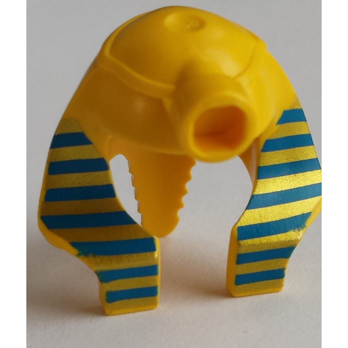LEGO Yellow Mummy Headdress with Blue and Gold Stripes with Inside ...