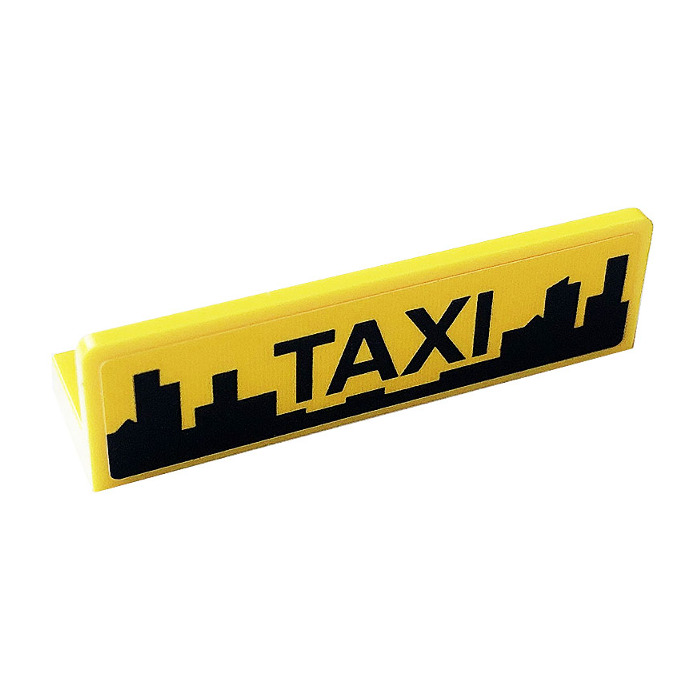 LEGO Yellow Panel 1 x 4 with Rounded Corners with TAXI Sticker (15207 ...