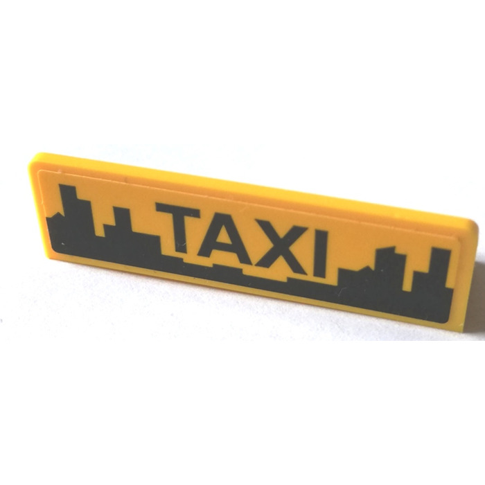 LEGO Yellow Panel 1 x 4 with Rounded Corners with TAXI Sticker (15207 ...