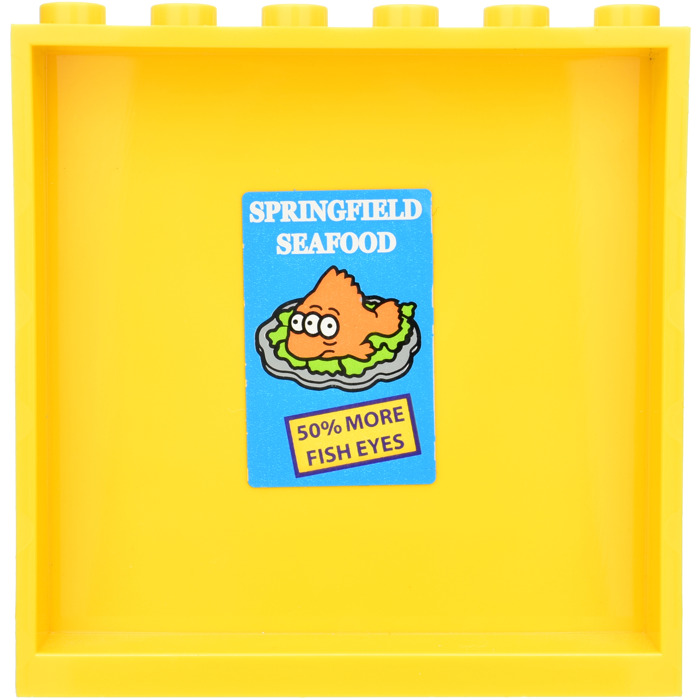 LEGO Panel 1 x 6 x 5 with Poster with 'SPRINGFIELD SEAFOOD' and '50% ...