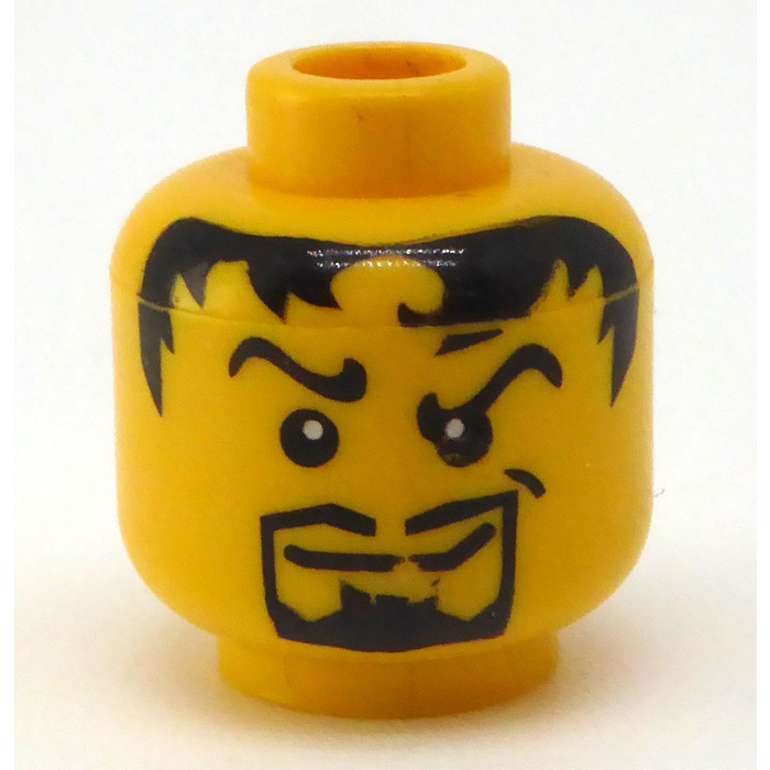 LEGO Yellow Plain Head with Black Hair and Goatee, closed Mouth (3626 / ...