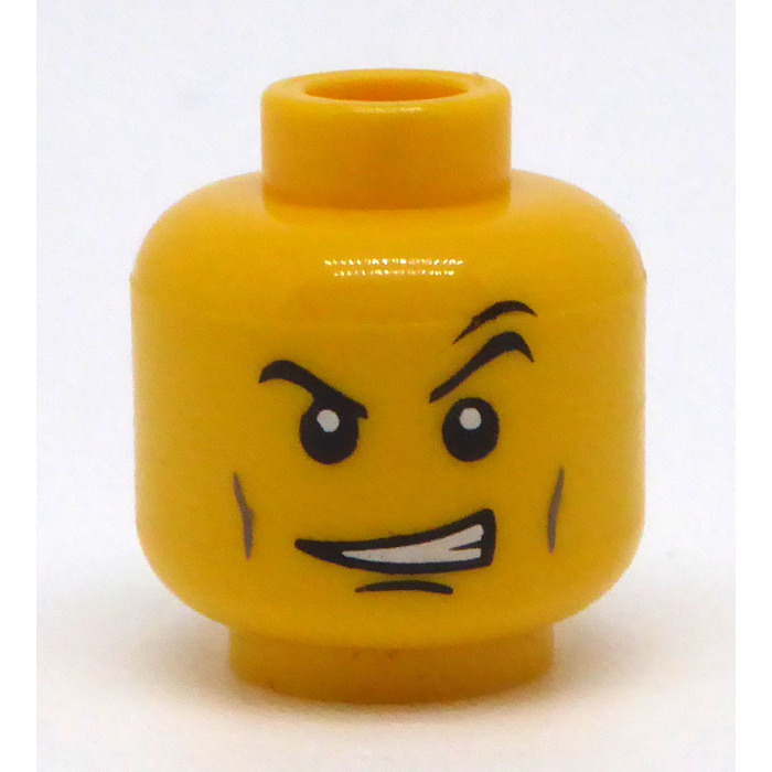 LEGO Yellow Plain Head with Determined Open Mouth Grin with Teeth (3626 ...