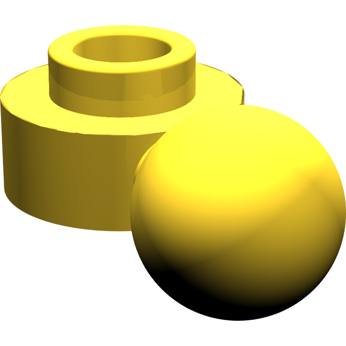 LEGO Yellow Plate 1 x 1 Round with Towball (Round Hole) | Brick Owl ...