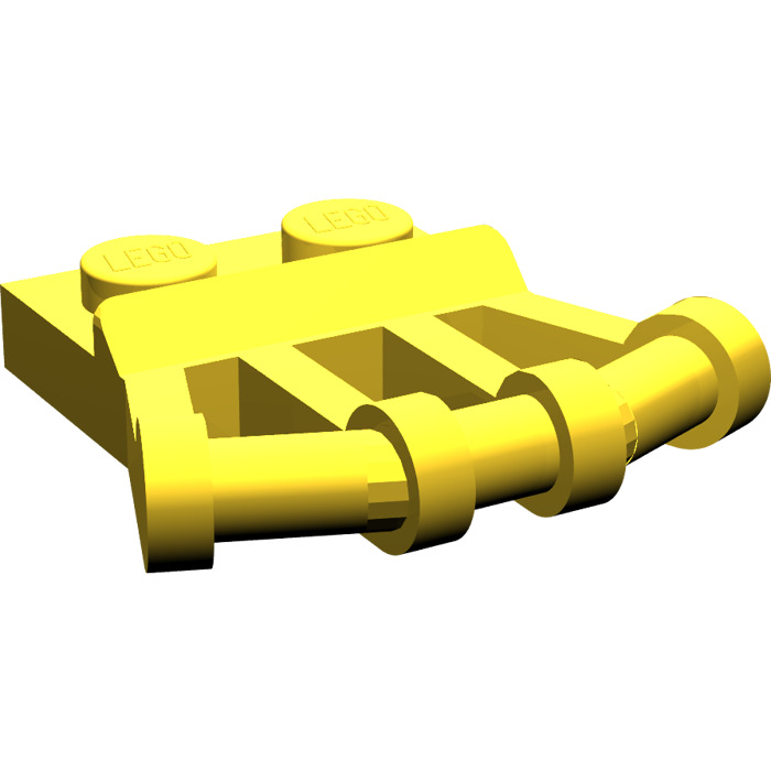 LEGO Yellow Plate 1 x 2 with Angled Bar Handles (92692) | Brick Owl ...