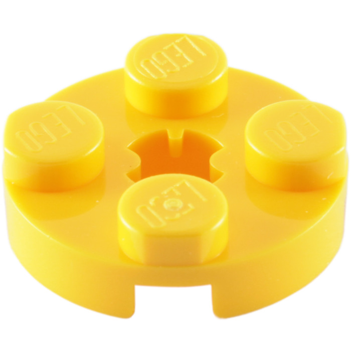 LEGO Yellow Plate 2 x 2 Round with Axle Hole (4032) | Brick Owl