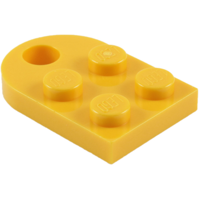 LEGO Yellow Plate 2 x 3 with Rounded End and Pin Hole (3176) | Brick ...