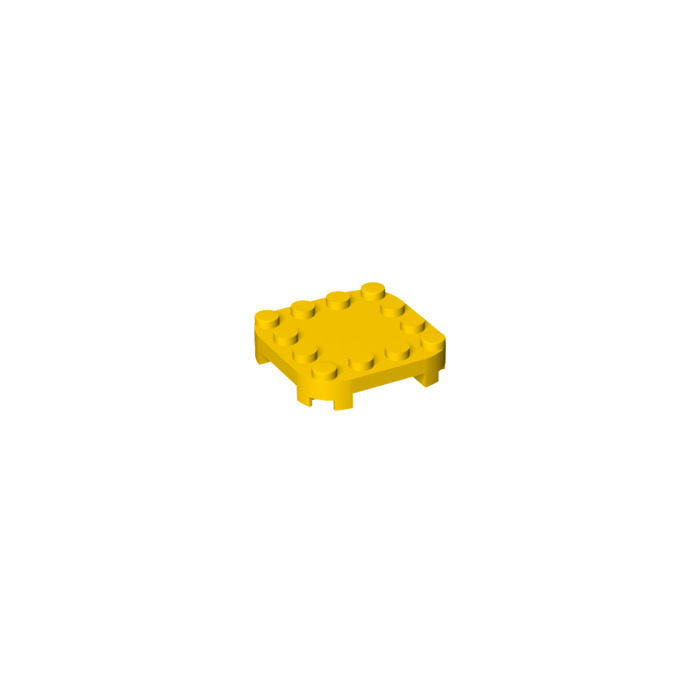 LEGO Yellow Plate 4 x 4 x 0.7 with Rounded Corners and Empty Middle ...