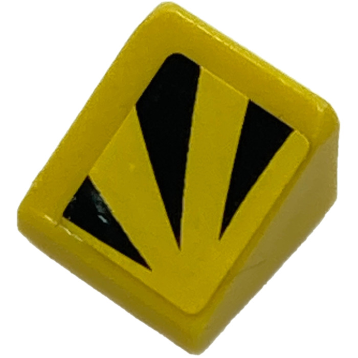LEGO Yellow Slope 1 x 1 (31°) with Triangle Sunburst (Right) Sticker ...
