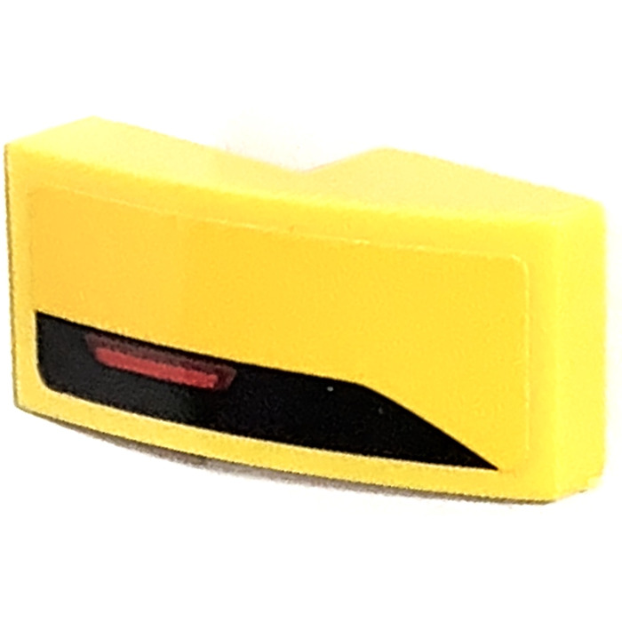 LEGO Slope 1 x 2 Curved with Backlight Right on yellow Sticker (11477 ...