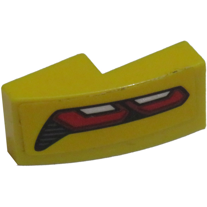 LEGO Amarillo Con pendiente 1 x 2 Curvo con Corvette Taillight Patrón ...