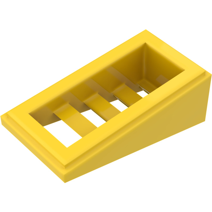 LEGO Yellow Slope 1 x 2 x 0.7 (18°) with Grille (61409 / 113474 ...