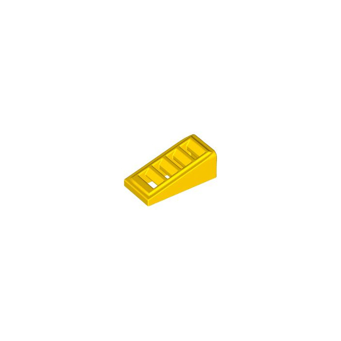 LEGO Yellow Slope 1 x 2 x 0.7 (18°) with Grille (61409 / 113474 ...