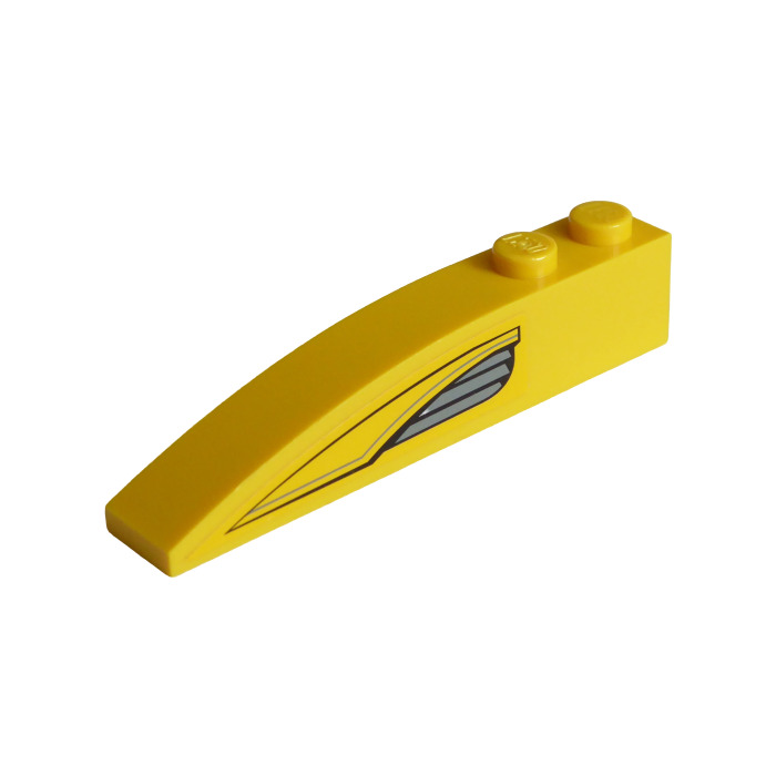 LEGO Yellow Slope 1 x 6 Curved with Studs with Chopper Side Vents ...