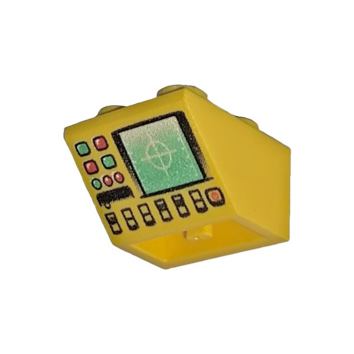 LEGO Yellow Slope 2 x 2 (45°) Inverted with Radar with Flat Spacer ...