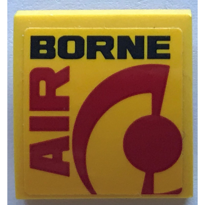 LEGO Yellow Slope 2 x 2 Curved with Air Borne Sticker (15068) | Brick ...