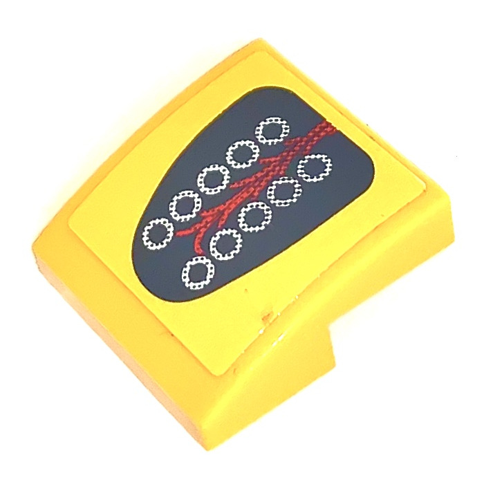 LEGO Yellow Slope 2 x 2 Curved with Engine With Red Wires Sticker ...