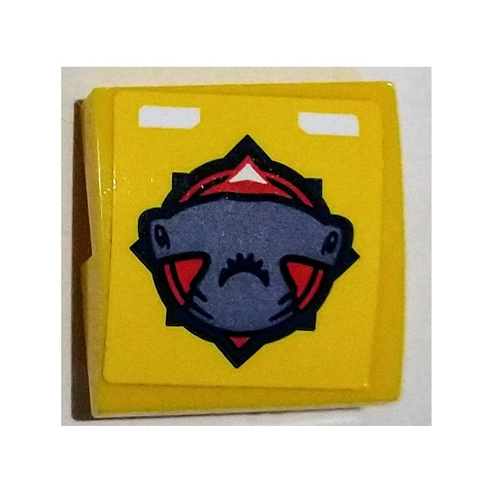 LEGO Yellow Slope 2 x 2 Curved with Hammerhead shark Sticker (15068 ...